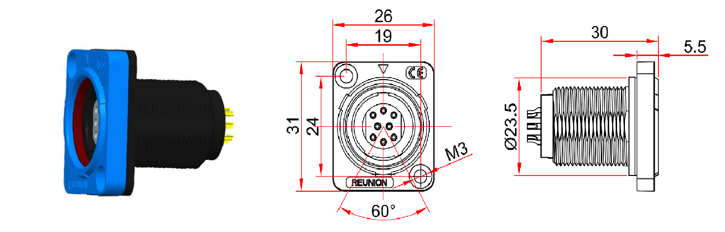 Self-latching Quick Push-Pull Plastic Power Connector IP65 Waterproof ...
