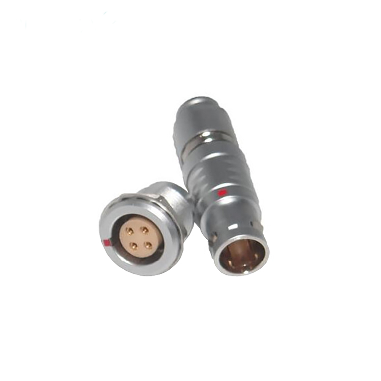 4 pin male solder straight plug circular connector FGG/PGG with wire ...